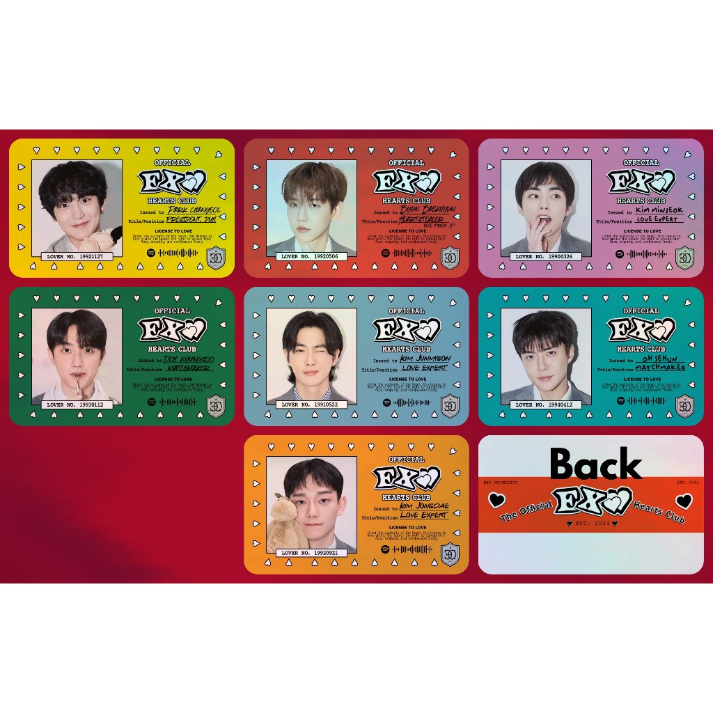 Set Of 7 Plastic Cards With Corner Of hologram Printed 2 Sides Of Group ...