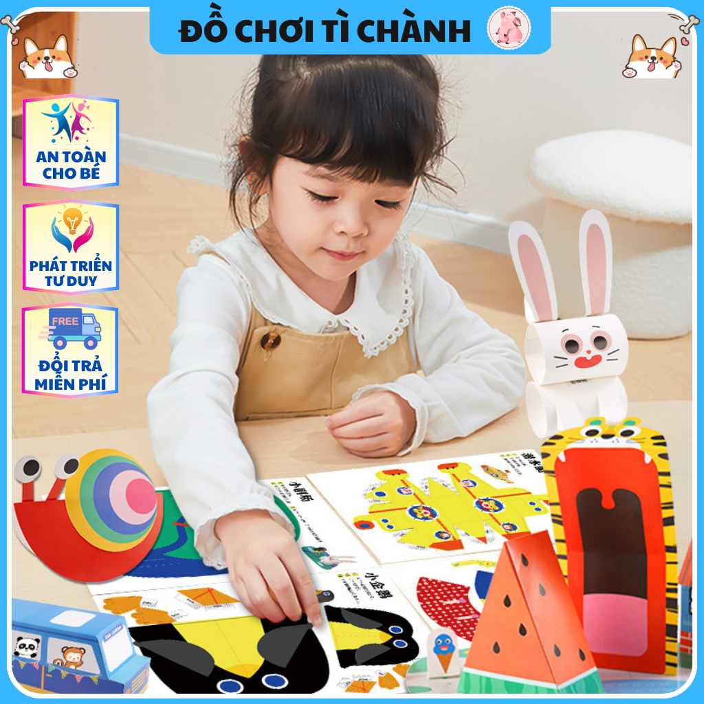 3d paper folding toy - 3D origami art paper stacking, entertaining and ...