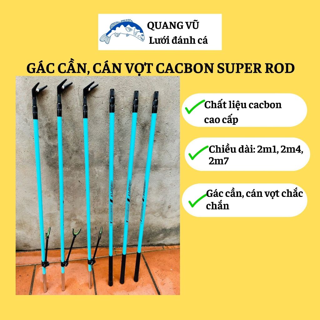 Rod rest (ROD rest), SUPER ROD fishing carbon racket handle length 2m1 ...