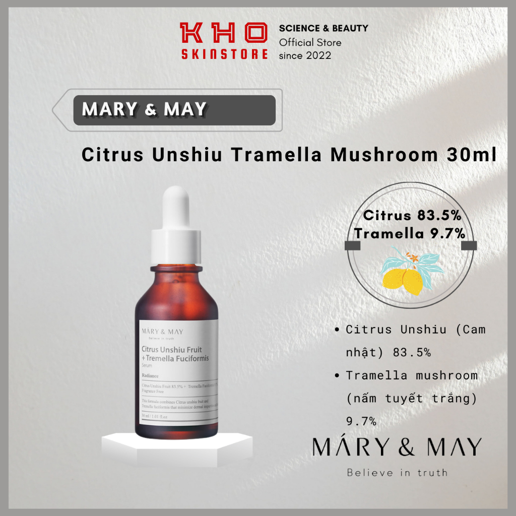 Mary&may Citrus Unshiu Fruit + Tramella Fucifotis 30ml | Shopee Philippines