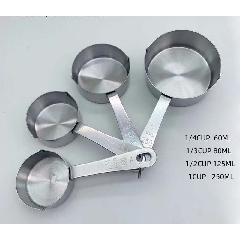 Stainless steel measuring spoon set (Unit tsp, ml) | Shopee Philippines