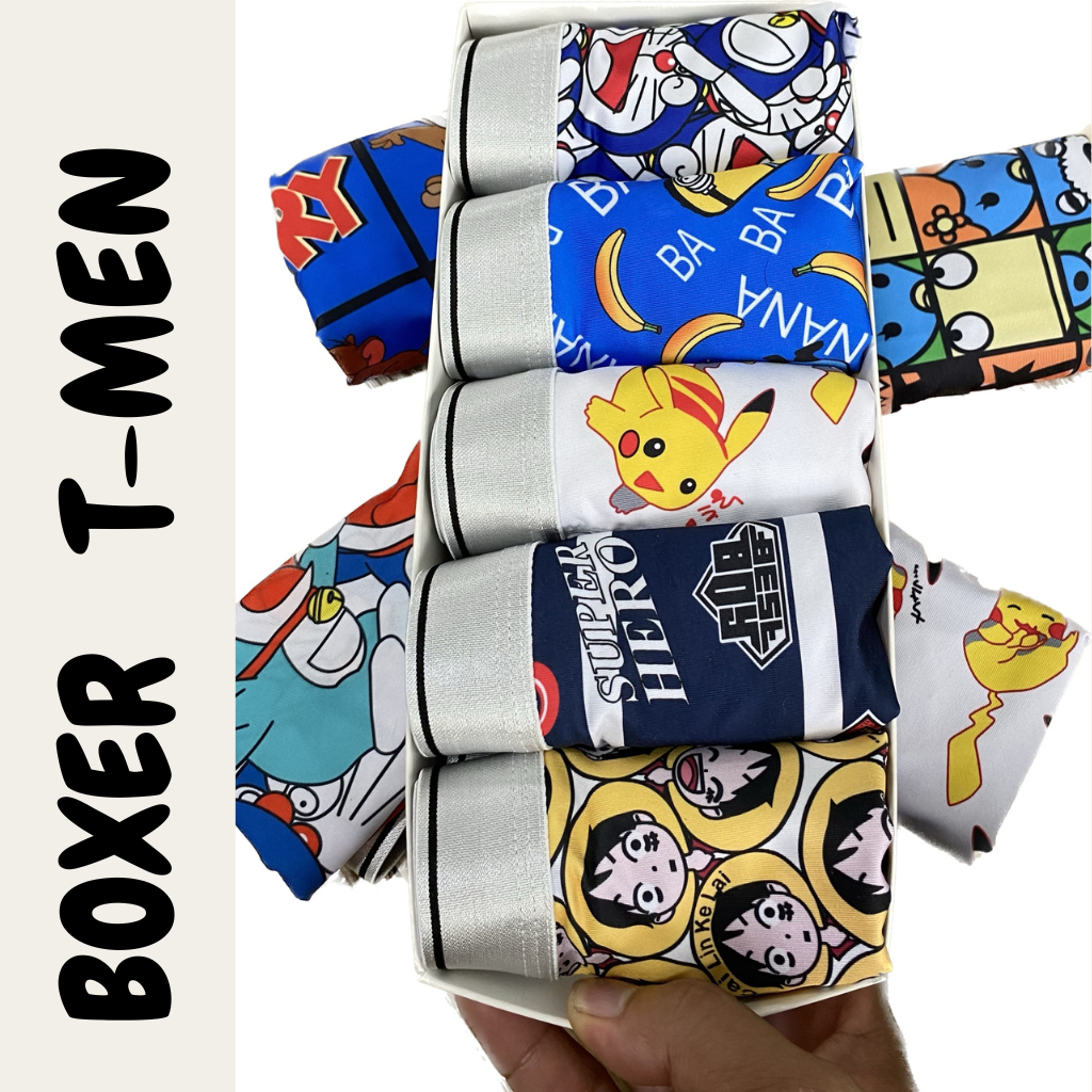 Cartoon men's briefs, Doraemon pikachu men's Boxer underwear made of ...