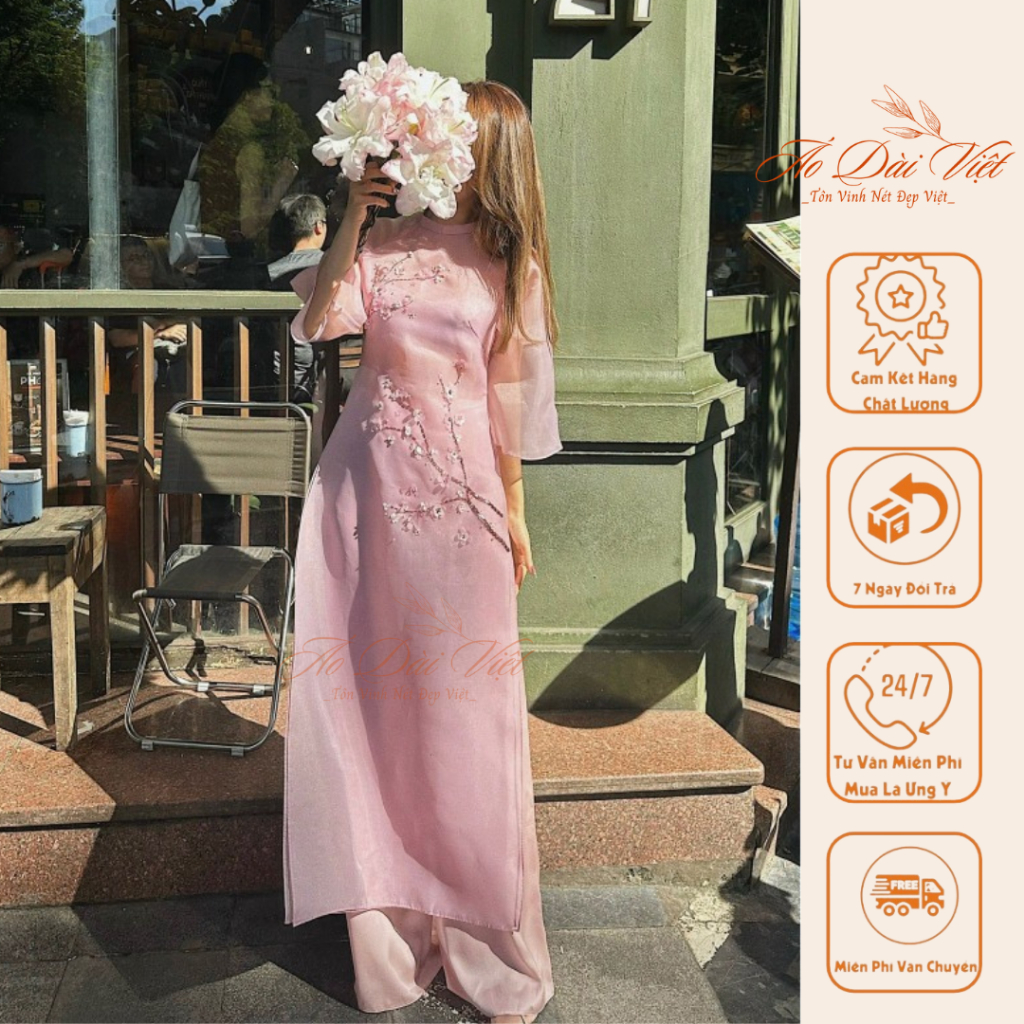 Sakura cherry blossom reformed ao dai with 4 loose shapes, latest ...