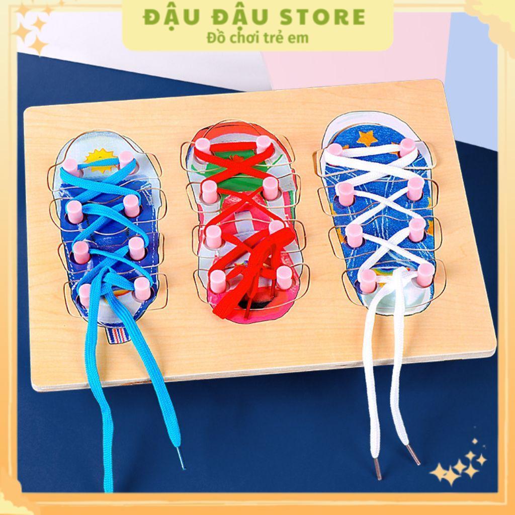 Wooden Board Toy for Puzzles and Learning How to Thread Shoelaces to ...