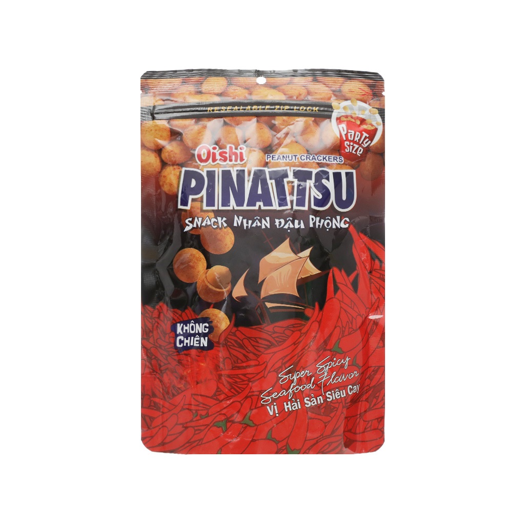 Pinattsu Oishi Snack Super Spicy Seafood Flavor Pinattsu Oishi 85g pack ...