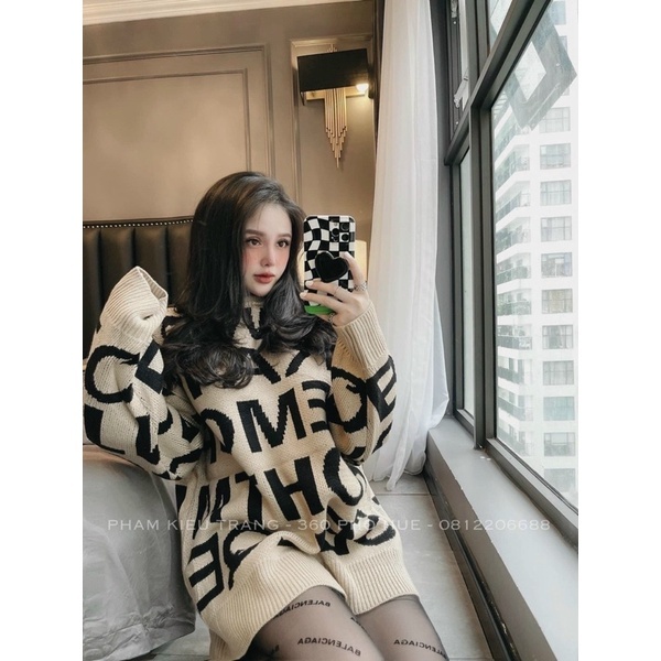 Ulzzang Sweater From Loose With Many Letter Patterns Thick Wool Round ...