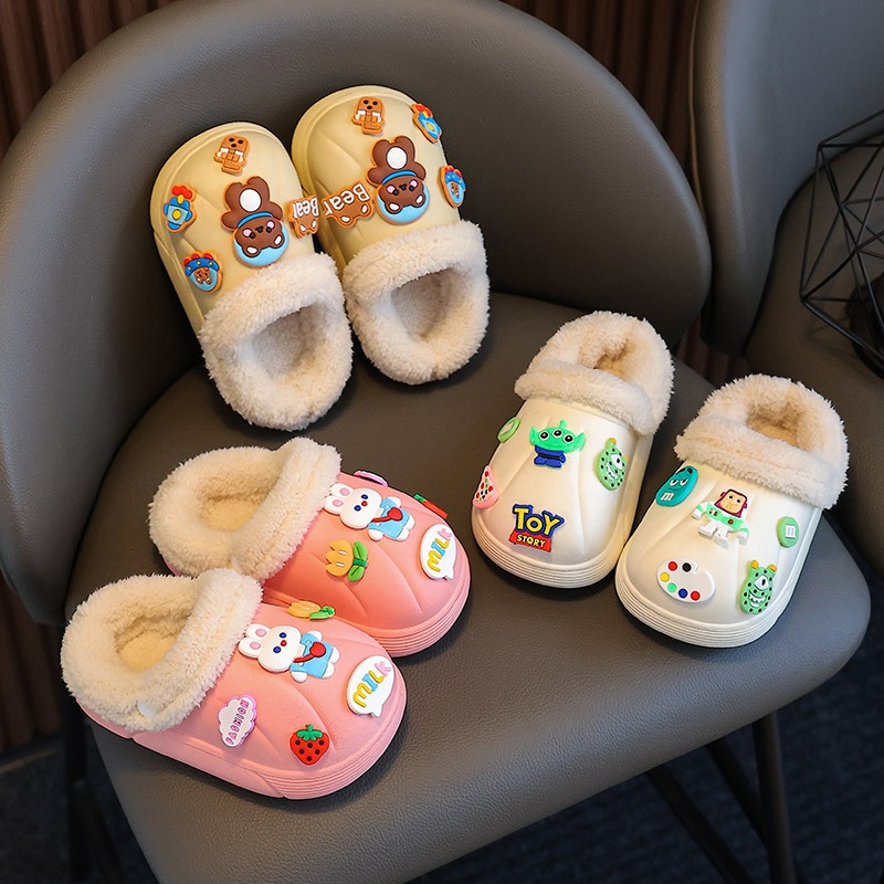 Cute EVA Fur-Lined Warm Cartoon Pattern (Bear/Rabbit) for Children 2-12 ...