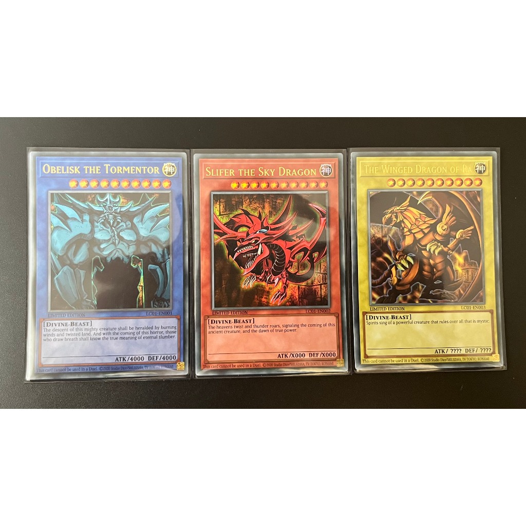 YMS - [Yugioh Cards] - [TCG-UK] Set of 3 cards Obelisk, Osiris, Ra ...