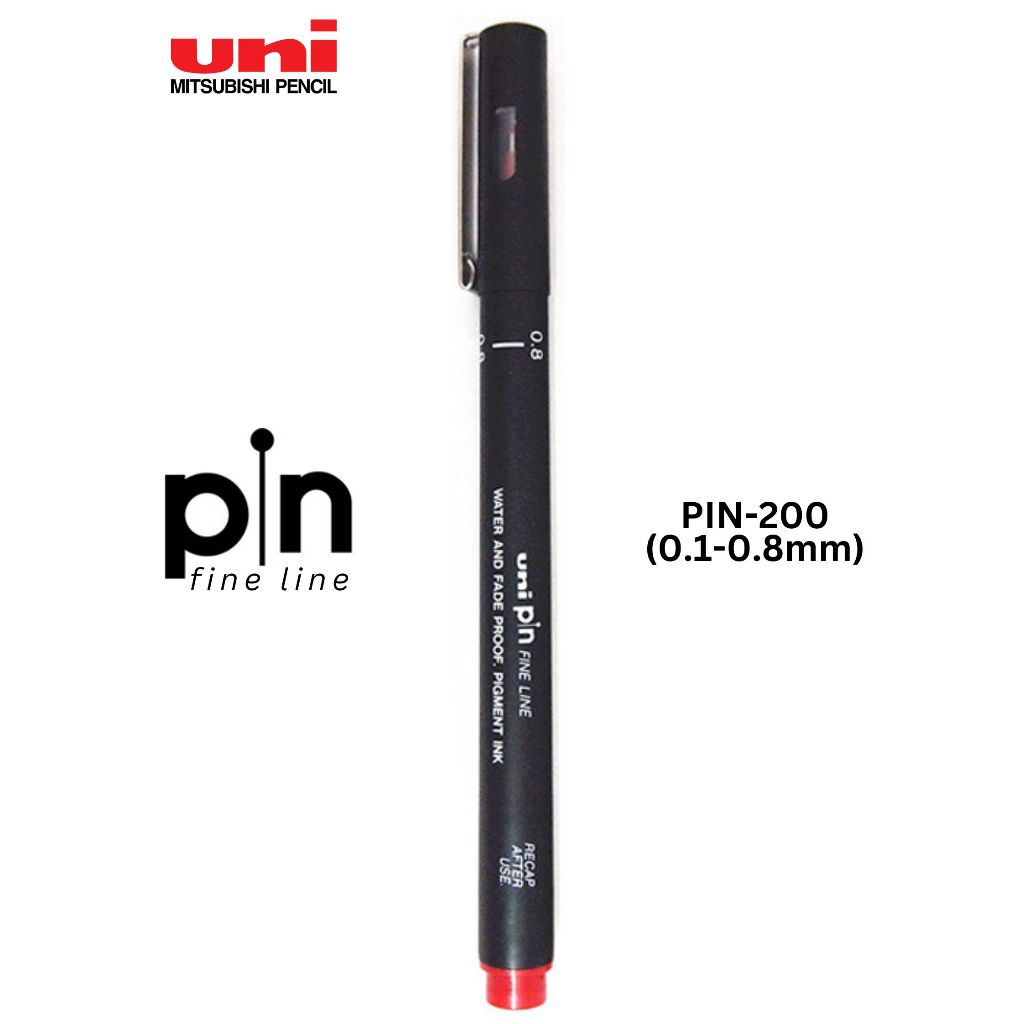 Uni PIN-200 Technical Drawing Pen (Red) Fine Liner | Shopee Philippines