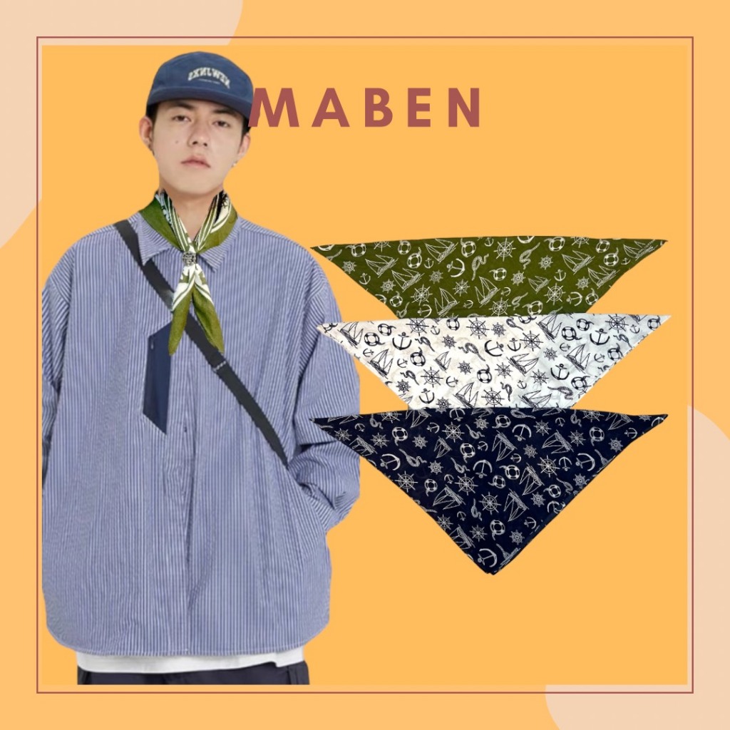 Anchor-shaped cotton bandana size 55x55cm - Maben | Shopee Philippines