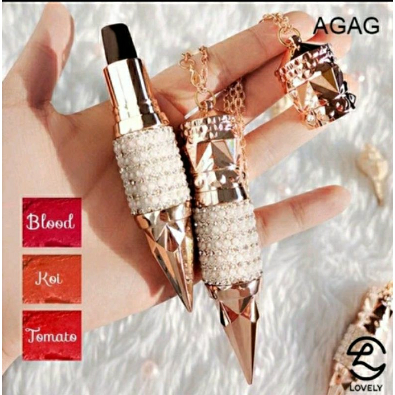 Agag 3-color hard needle lipstick Moisturizing, super matte | Shopee ...