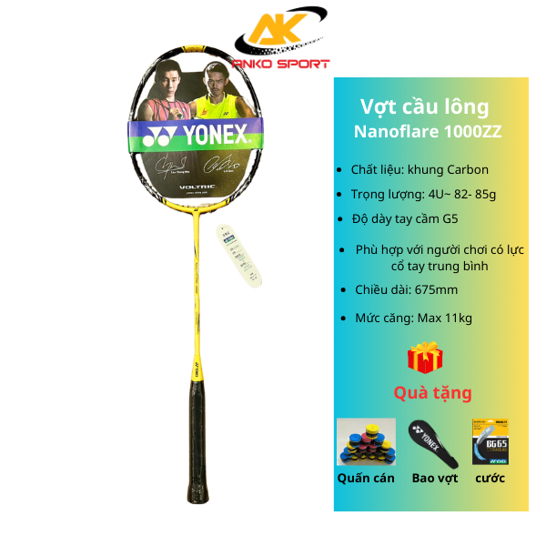 Nanoflare 1000ZZ single badminton racket pre-tensioned 10kg max 11kg ...