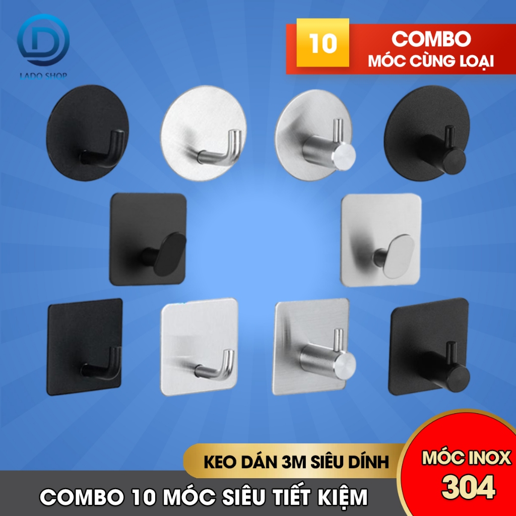 Combo of 10 wall hooks, same type stainless steel-304 stainless steel ...