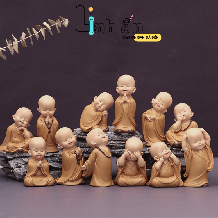 Set of Statues of 3 Little Monks An Nhien Binh Tam Khong - Decorative ...