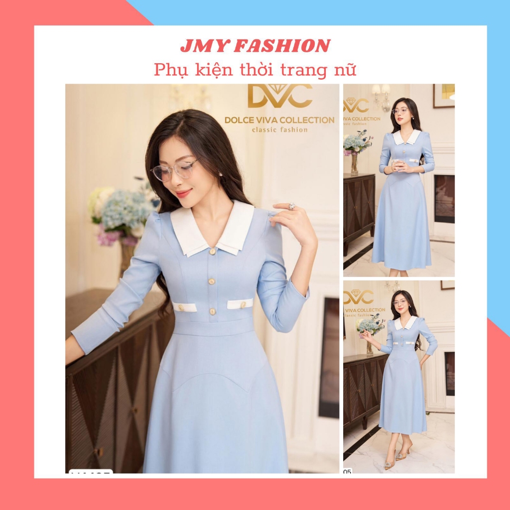 V4405 Lady's blue dress with white collar [Dolce Viva Colection (DVC ...