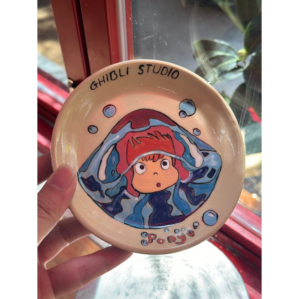 Handmade glazed ceramic plate with Ponyo character - Ghibli | Shopee ...