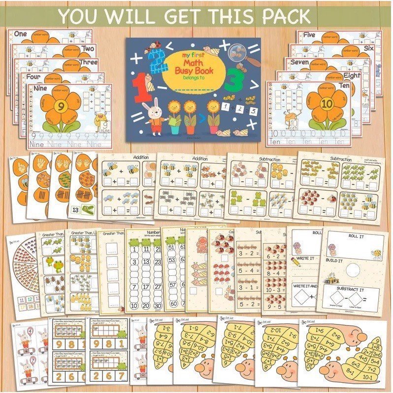 I KNOW MY NUMBERS BUSY BOOK, Montessori peel-and-stick learning ...