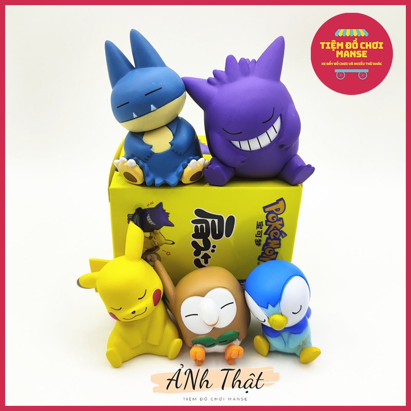 Pokemon Takara Tomy ARTS Sitting Sleeping Gengar, Pikachu, Rowlet ...