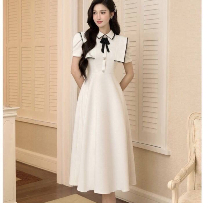 A-line design dress with pearl buttons (Actual photos and video ...