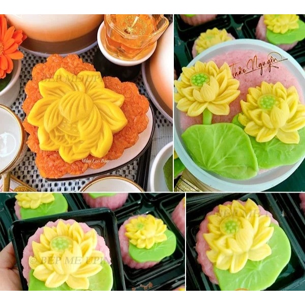 Nasturtium-shaped silicone mold for making sticky rice with bean ...