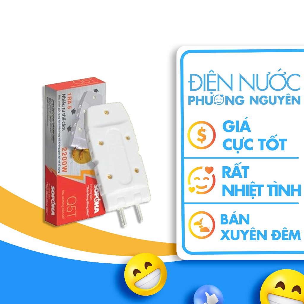 Sopoka QT3 + QT5 1-by-3 and 5-split smart power plug (White) | Shopee ...