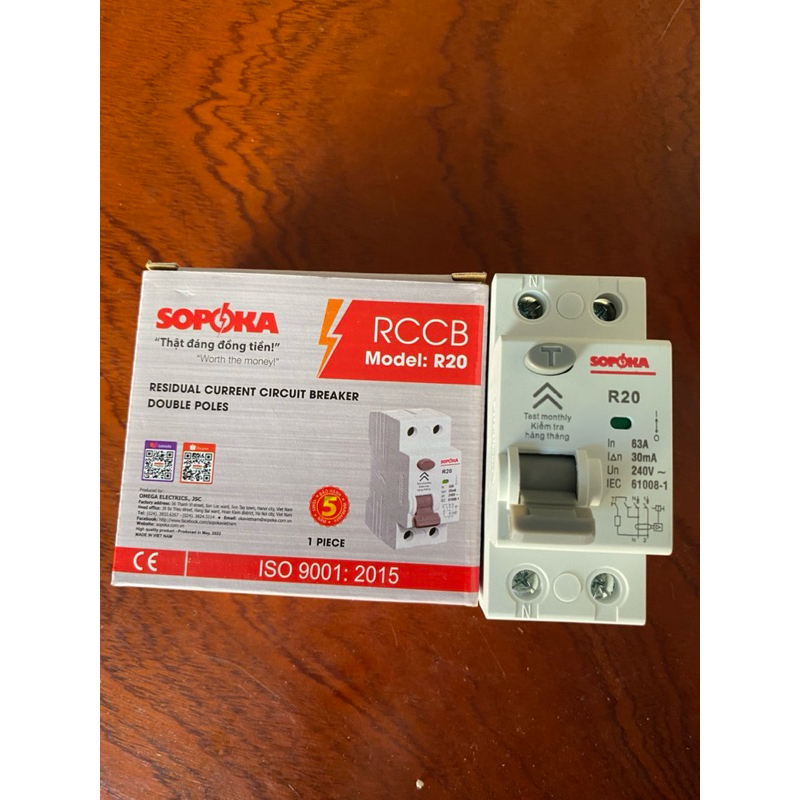 Genuine anti-shock RCCB 2p-240v 63A SOPOKA | Shopee Philippines