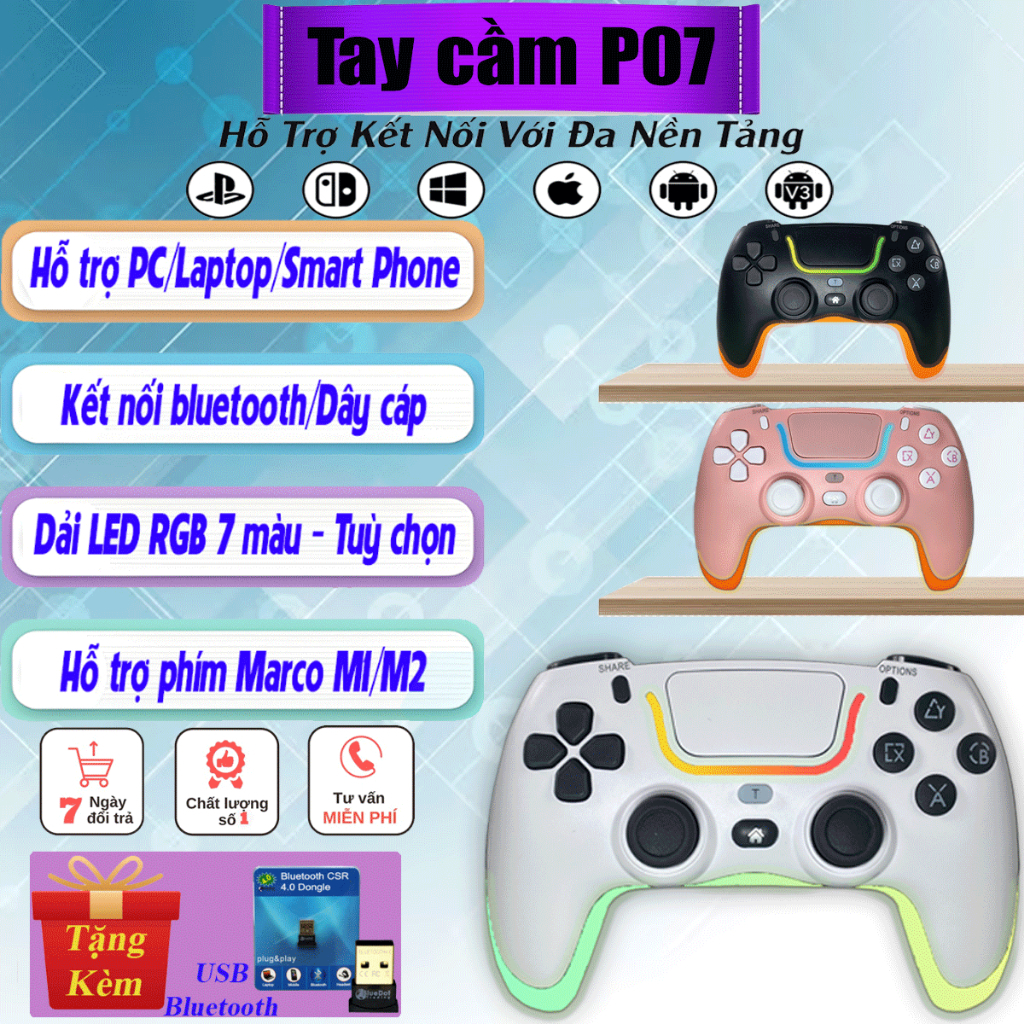 P07 Controller with Integrated Bluetooth - USB cord supports FO4 / FIFA ...