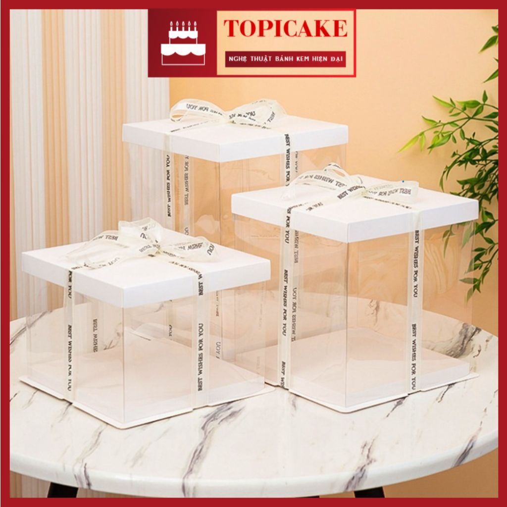 Mica plastic box with white base for cakes and souvenirs | Shopee ...