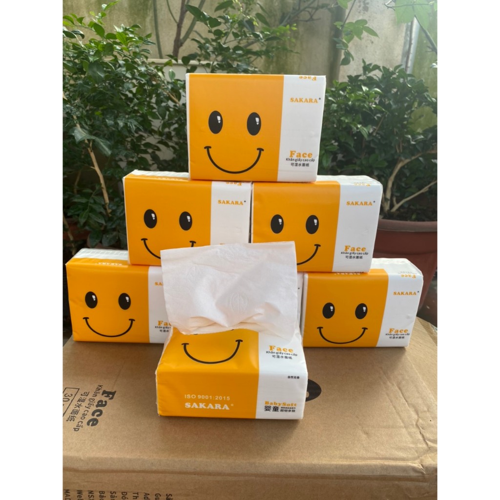 Sakara tissue paper, box of 30 smiley face packs, 4-layer premium paper ...