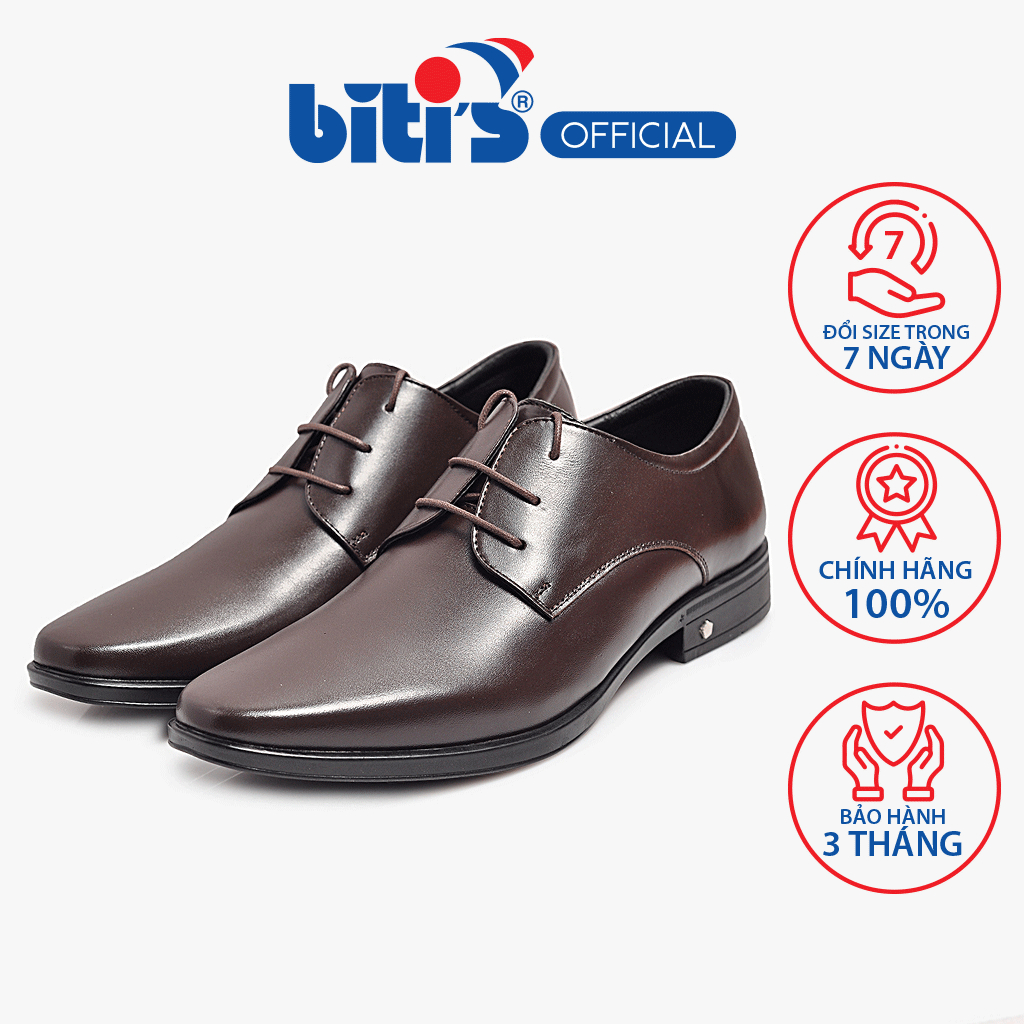 Biti's BVM Men Leather Office Shoes001377Nad (Dark Brown) | Shopee ...