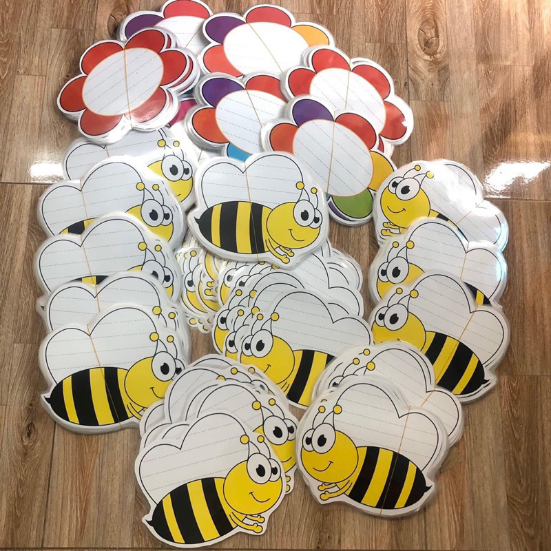 Teaching aids for bees looking for flowers, laminated with plastic and ...
