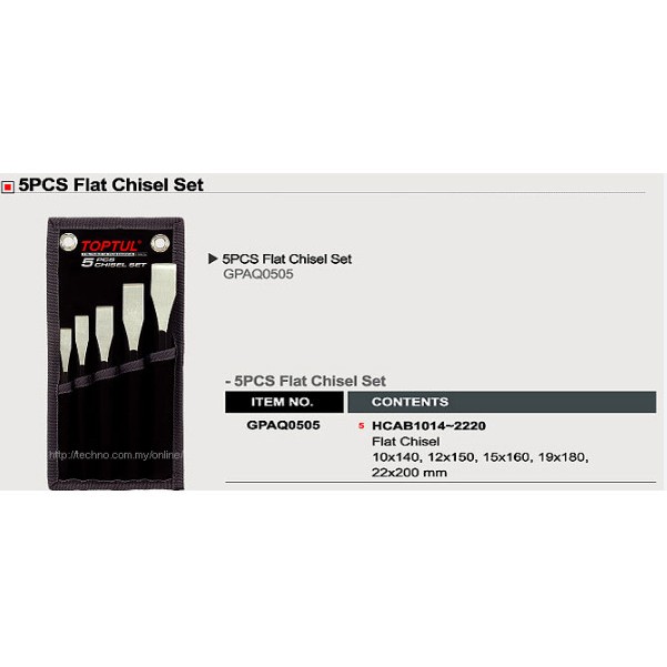 Toptul GPAQ0505 5-piece flat punch set | Shopee Philippines