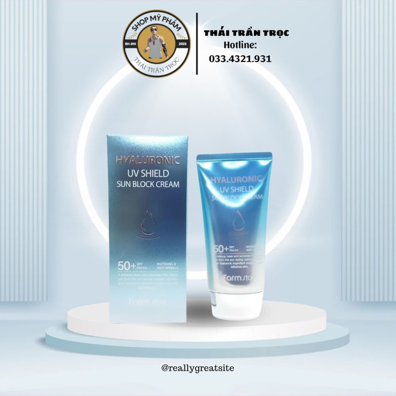 Farmstay Hyaluronic UV Shield Sun Block Cream SPF50+PA + + 70g (Genuine Product) | Shopee ...