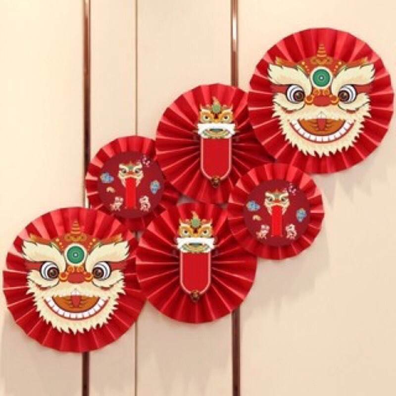 Decorative unicorn fan set CNY, 6 pieces exactly like the picture ...