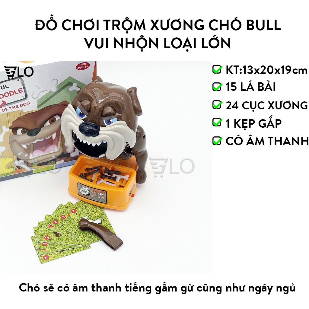 Large Fun Bull DOG Bone Stealing Toy, Angry BAD DOG Bone Chewing Soup ...