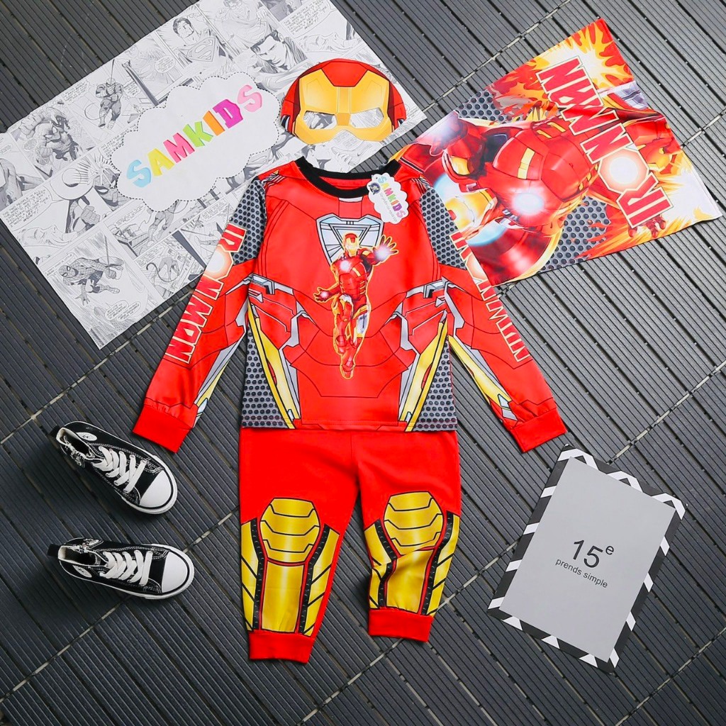 3d Printed Long Sleeve Iron Man Superman Set, 4-Way Stretch, Good Sweat ...