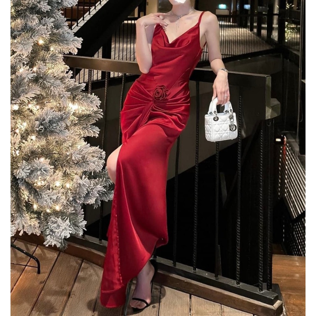 Super Luxurious Long Backless Silk Party Dress - Super Flattering ...