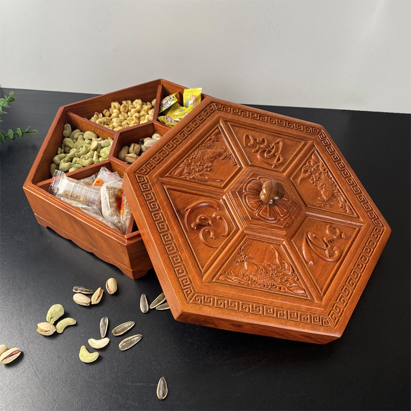 CNY Jam tray, candy box engraved with the words happiness, fortune ...