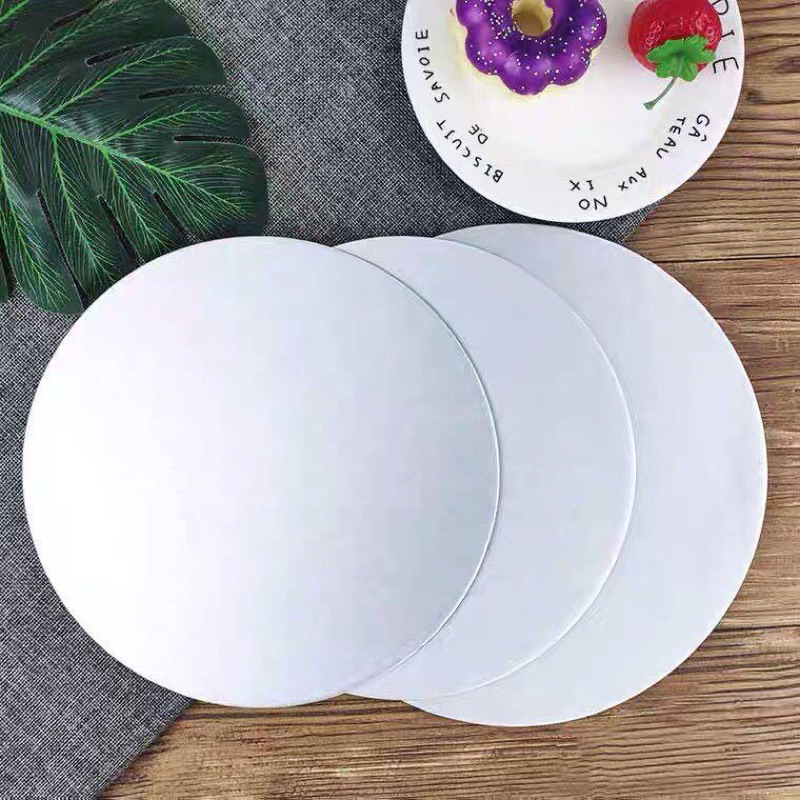Round base for cakes, birthday cakes, 2-sided pressed base (white side ...