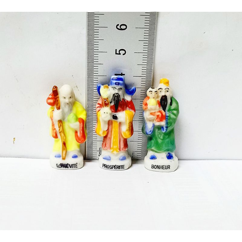 Combo of 4 sets of Phuc Loc Tho porcelain statues (including 12 odd ...