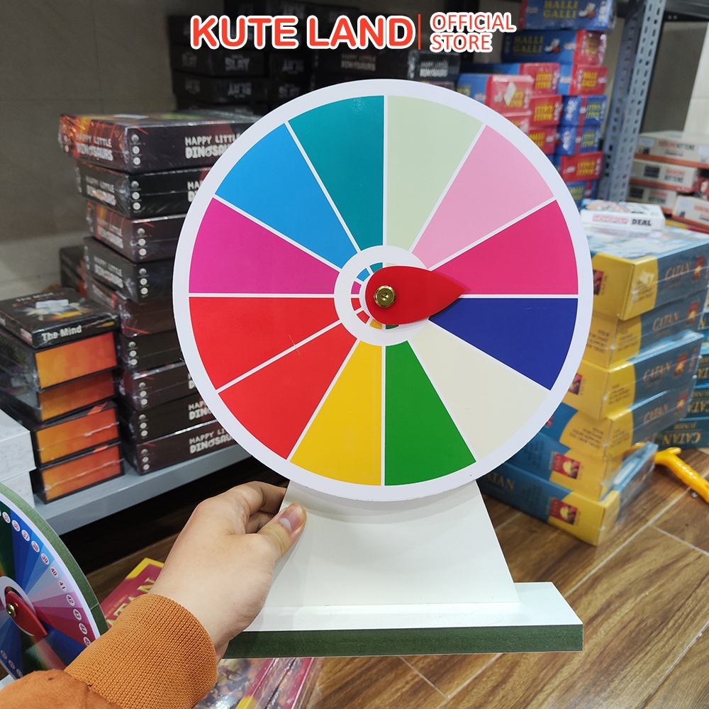 Lucky wheel with 12 boxes and 12 different colors to record numbers and ...