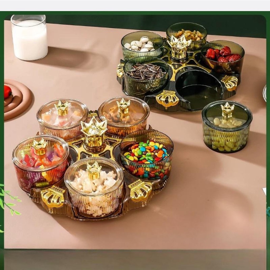 Jam Tray CNY of 5 Round Jars Made of High Quality Plastic, Safe for ...