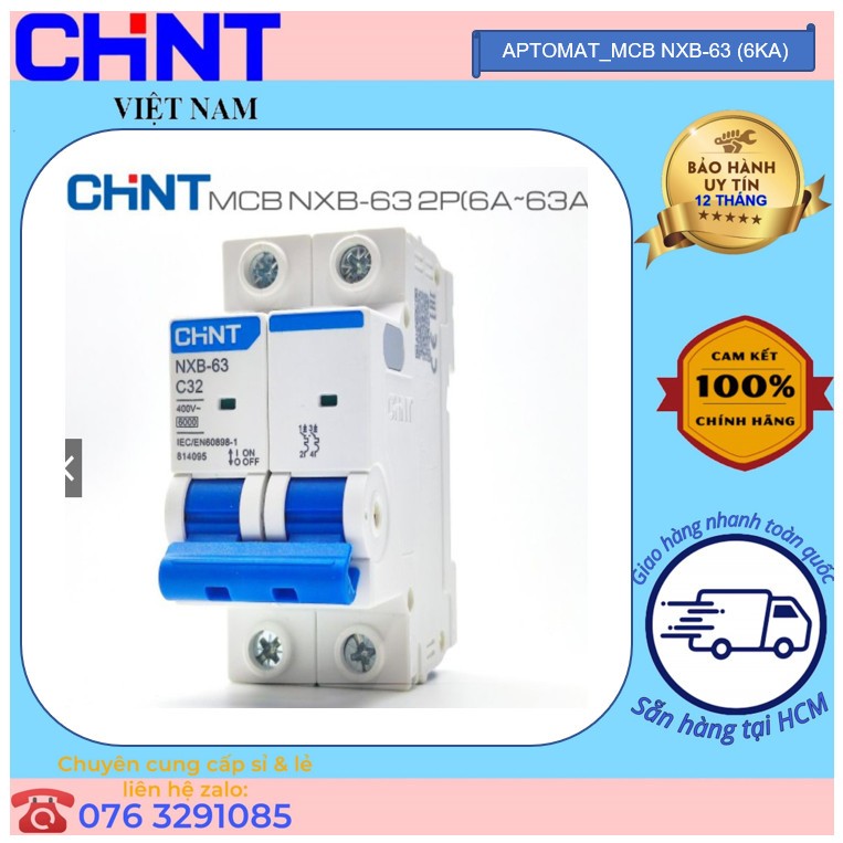(GENUINE Chint* PRODUCT) NXB-63-2PHA: CB TEP CHINT-APTOMAT MCB 2 PHA CHINT-CUT LINE 6KA | Shopee ...
