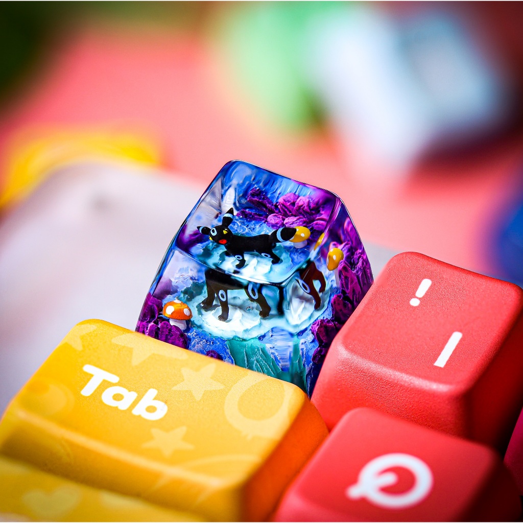 Pokemon Umbreon Shiny mechanical keyboard button, Artisan keycap 1u ...