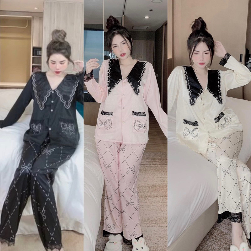 Tieu Thu Set with Lace and Pocket and Super Luxurious Bow | Shopee ...