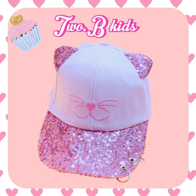 SA High-quality sequined Cat-shaped hat, size 3-8 years old | Shopee ...