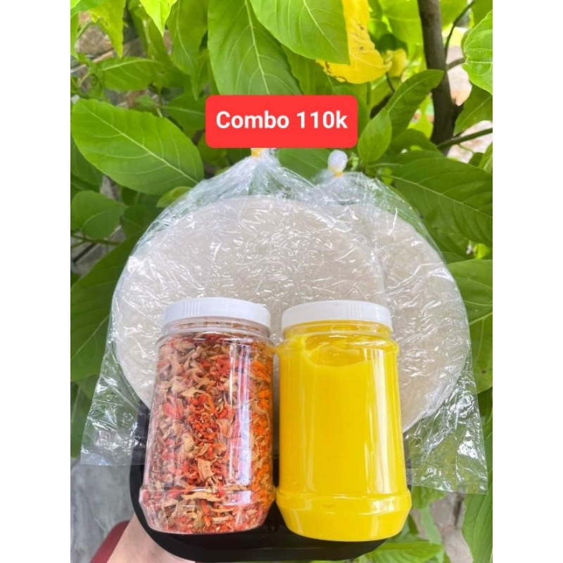 Combo 52: 500g dew-dried rice paper + 200g salt, fried onion and shrimp ...