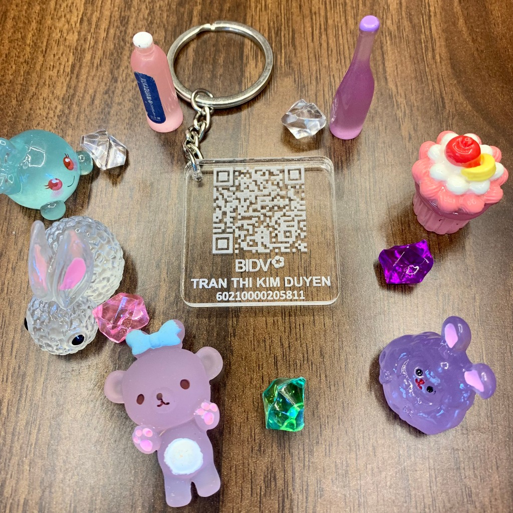 Qr code mica Key Chain 4mm Thick mica Material Engraved On Request ...