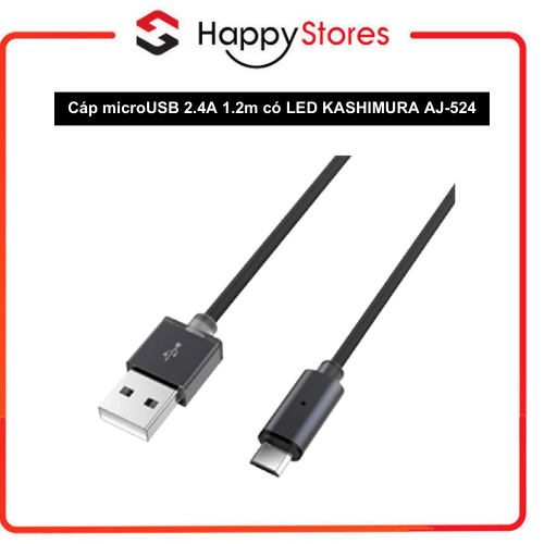 Genuine KASHIMURA AJ-524 MicroUSB Cable 1.2m Long With LED Light | Shopee Philippines