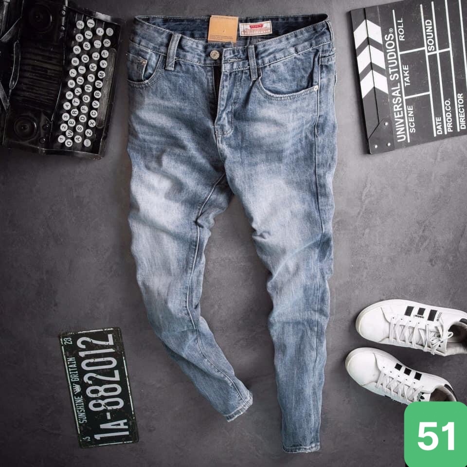 Men's dusty blue jeans with no ripped knees, black, 4-way stretch denim ...